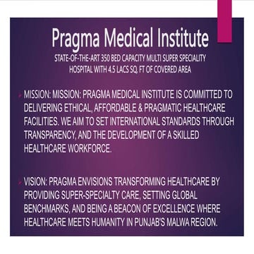 Pragma Medical Institute-Facilities Updated | PPTX