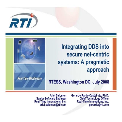 Pragmatic Approach To Dds Security 2008 Ppt