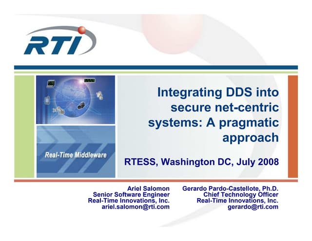 Pragmatic Approach To Dds Security 2008 Ppt