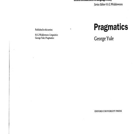 Pragmatics george yule 2 | PDF