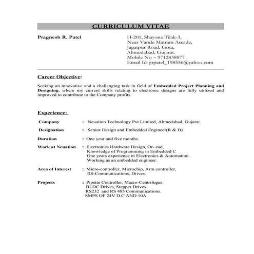 Pragnesh resume | DOC