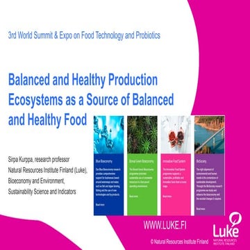 Balanced and Healthy Production Ecosystems as a Source of Balanced and ...