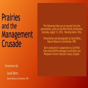Prairie Management Burn Time Lapse Photography | PPTX