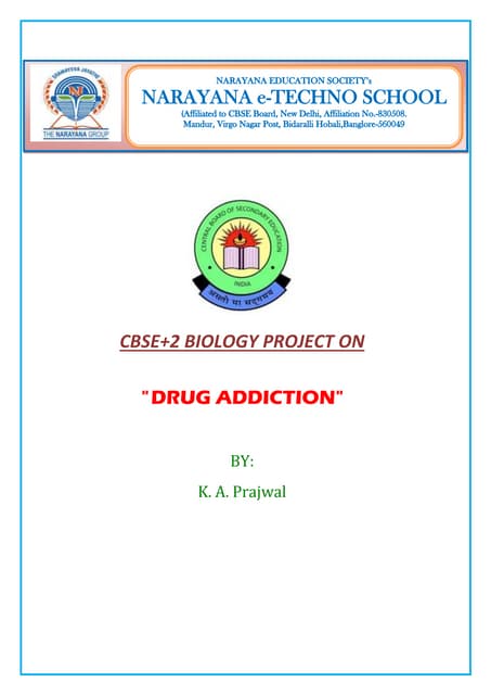 Biology investigatory project xii on Drug Addiction | DOCX | Illegal ...