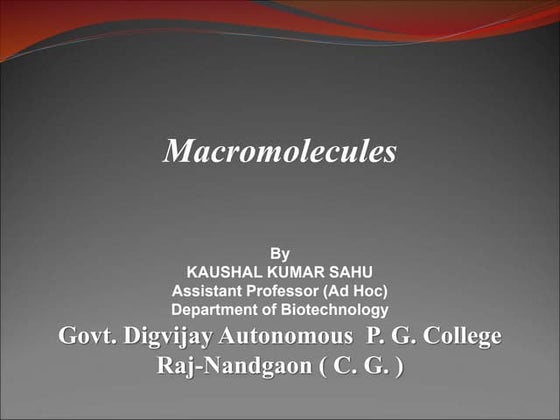 biosynthesis and regulation of macromolecules | PPT