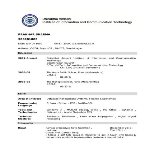 Prakhar sharma 200901083 | PDF