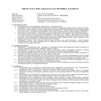 RPP SMA PKWU-Kerajinan X | PDF