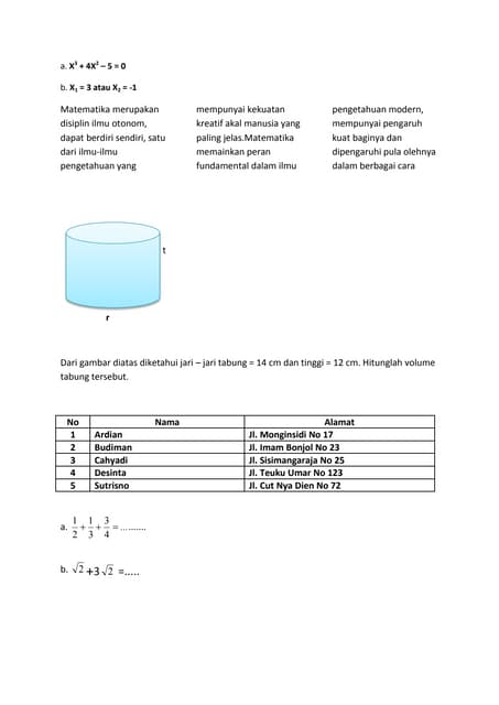 Praktek Membuat Soal MTK di Microsoft Word | PDF