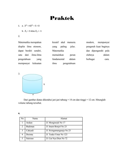 Soal praktek ms word | PDF