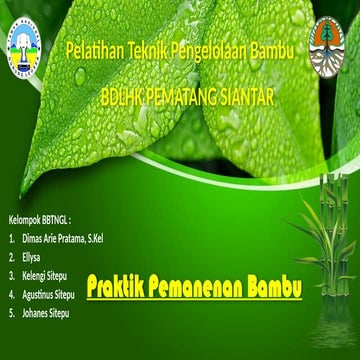Praktik Pemanenan Bambu Pelatihan Teknik Pengelolaan Bambu.pptx