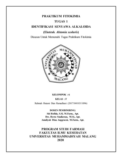 Laporan praktikum fitokimia identifikasi senyawa golongan flavonoida (Ekstrak Psidium guajava) | PDF