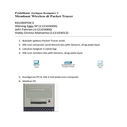 Praktikum jaringan komputer 3 wireless network | DOCX
