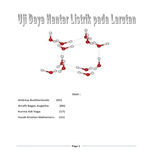 Praktikum kimia uji daya hantar listrik | DOCX
