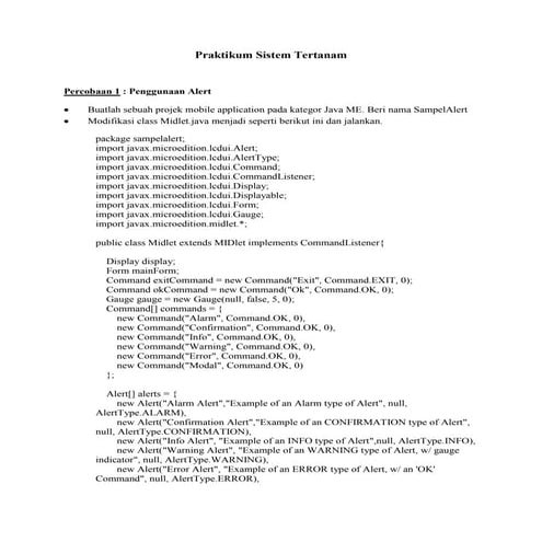 Praktikum sistem tertanam 2 | DOCX | Programming Languages | Computing