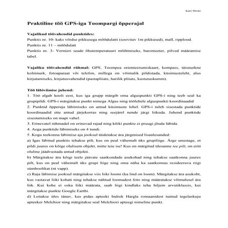 Praktiline töö gps1 | PDF