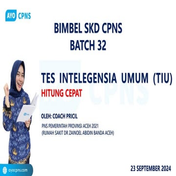 PRA MATERI - HITUNG CEPAT AYO CPNS BATCH 32 | PDF