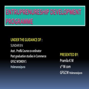 Entrepreneurship development program | PPTX