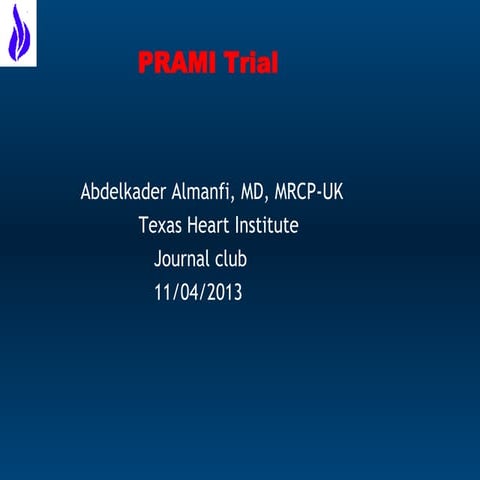 PRAMI clinical trial (for STEMI intervention) | PPT