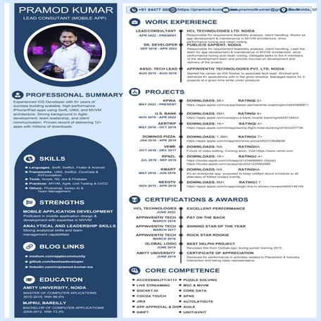 iOS Developer Resume 2025 | Pramod Kumar | PDF