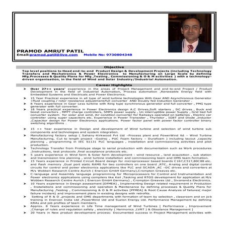 Pramod cv 04 feb2016 | PDF