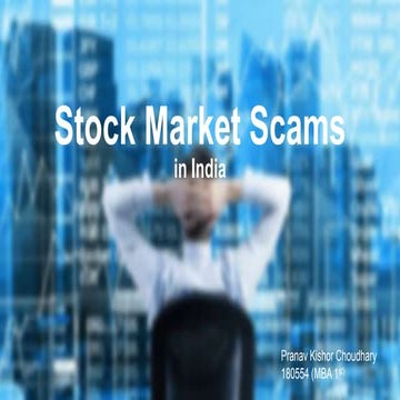 Stock Market Scams in India | PPTX