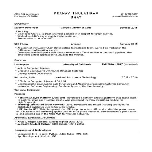 Pranav cv | PDF