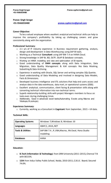 Soumya ranjan panigrahi visualcv_resume_hana | PDF