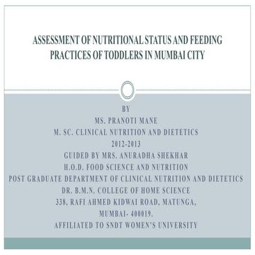 Feeding practices in toddlers | PPTX