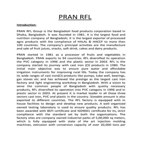 Pran - RFL Group | DOCX