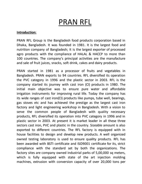 PRAN RFL group | PDF