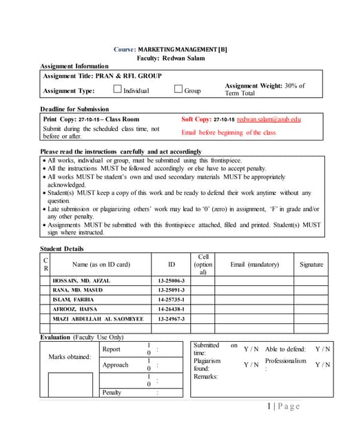 PRAN RFL group | PDF