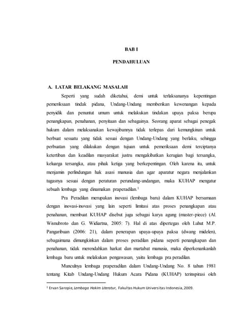 Analisis Putusan praperadilan kasus budi gunawan oleh hakim sarpin ...