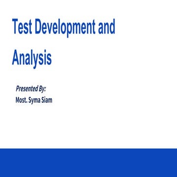Test Development and Analysis | PPTX