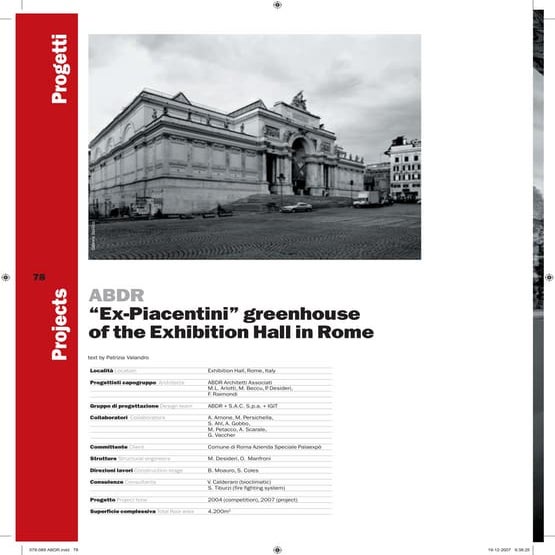 “Ex-Piacentini” greenhouse of the Exhibition Hall in Rome | PDF