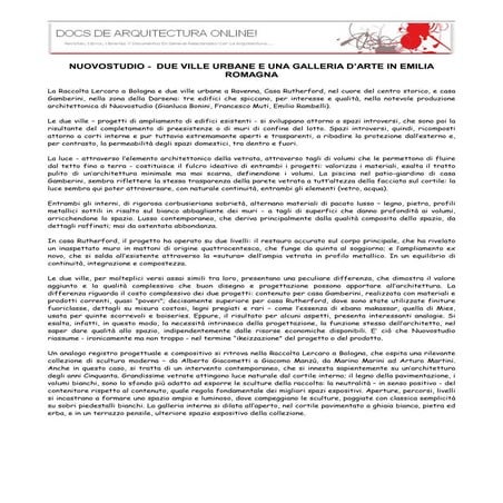 DUE VILLE URBANE E UNA GALLERIA D’ARTE IN EMILIA ROMAGNA | PDF