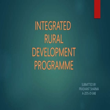Integrated Rural Development Programme | PPTX