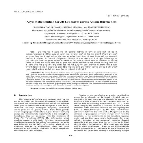 MAUSAM PAPER - Prasanta das (501 516) | PDF