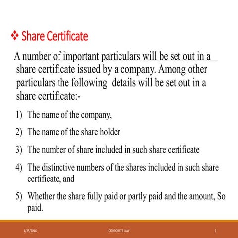 Corporate law presentation HNDA Sliate | PPTX