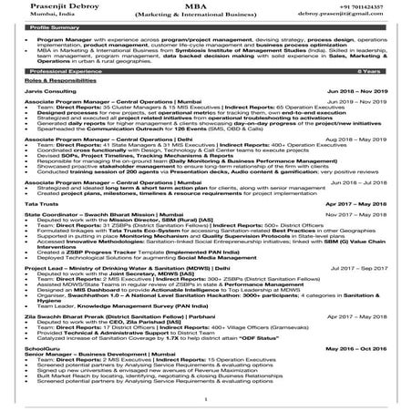 Prasenjit Debroy CV 05122019 | PDF