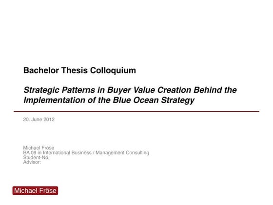 Präsentation Kolloquium Masterarbeit - Beispiel | PDF | Business ...