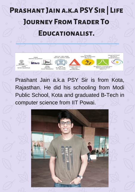 Prashant Jain a.k.a PSY sir | PPT