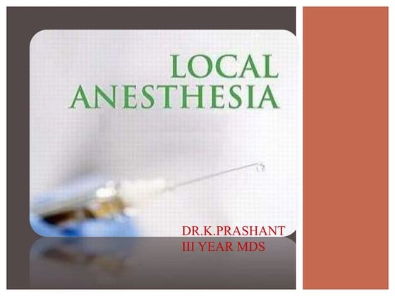 Medicinal chemistry of local anaesthetics | PPTX | Chemistry | Science