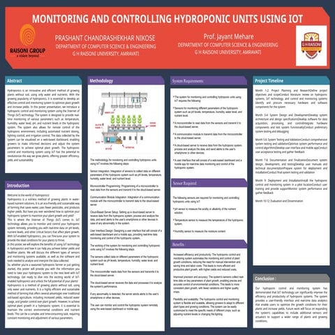 MONITORING AND CONTROLLING HYDROPONIC UNITS USING IOT | PPTX