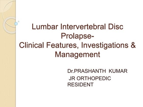 Intervertebral disc prolapse(ivdp) | PPT