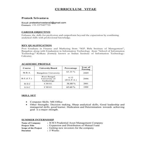 Prateek%27s%20 Cv[1] | DOC