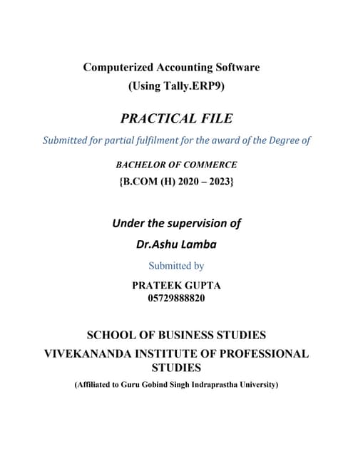TALLY ERP9 - ACCOUNTING SOFTWARE- EVOLUTION AND FEATURES OF TALLY | PPT