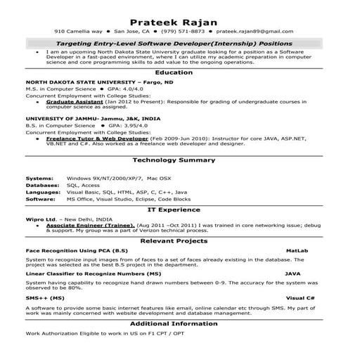 Prateek Improved 1page Resume | DOCX