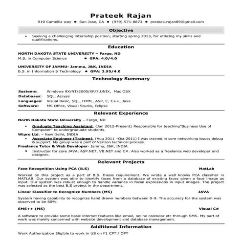 Prateek Improved 1page Resume | PDF