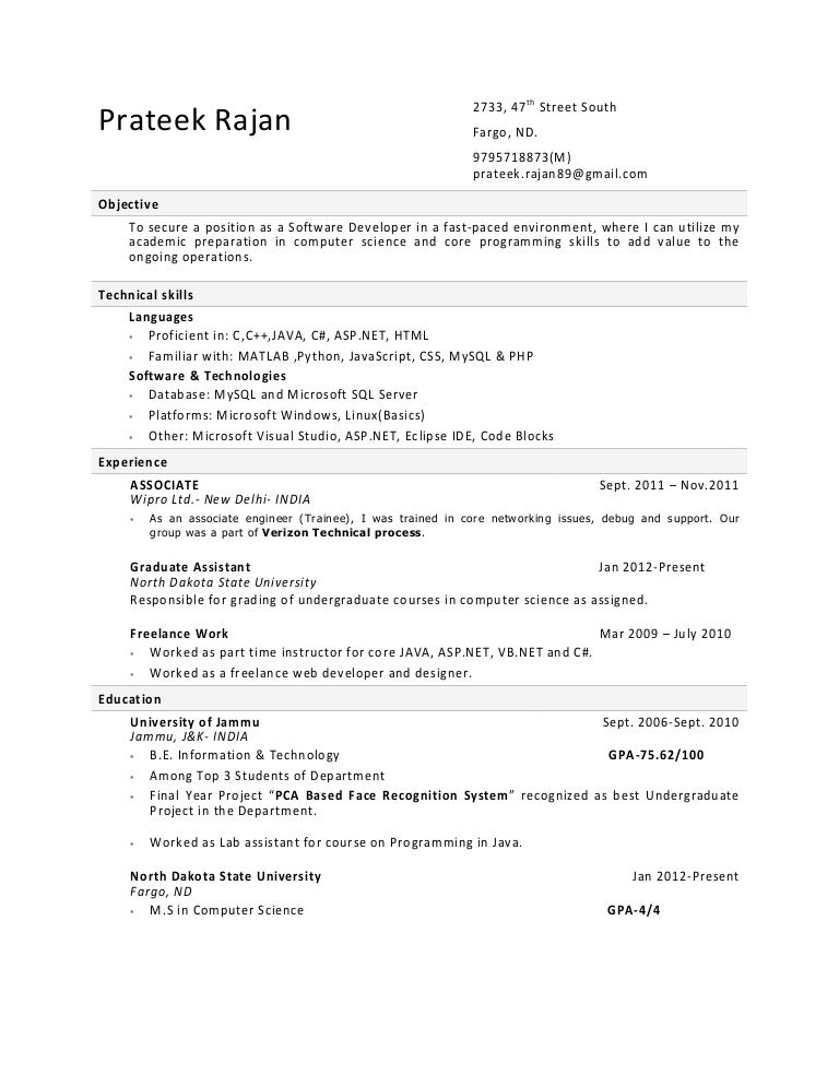 Prateek Rajan Resume