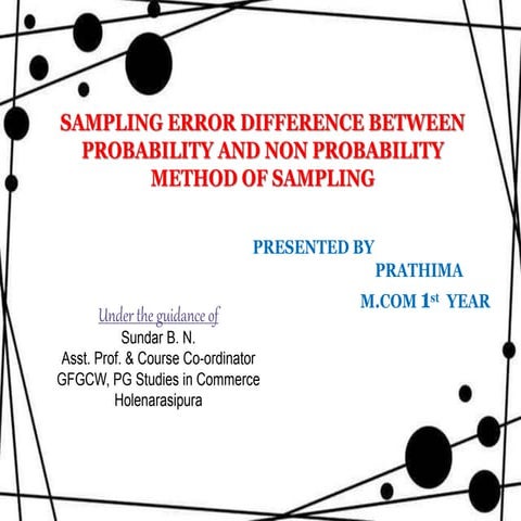 SAMPLING ERROR & DIFFERENCE BETWEEN PROBABILITY AND NON PROBABILITY ...